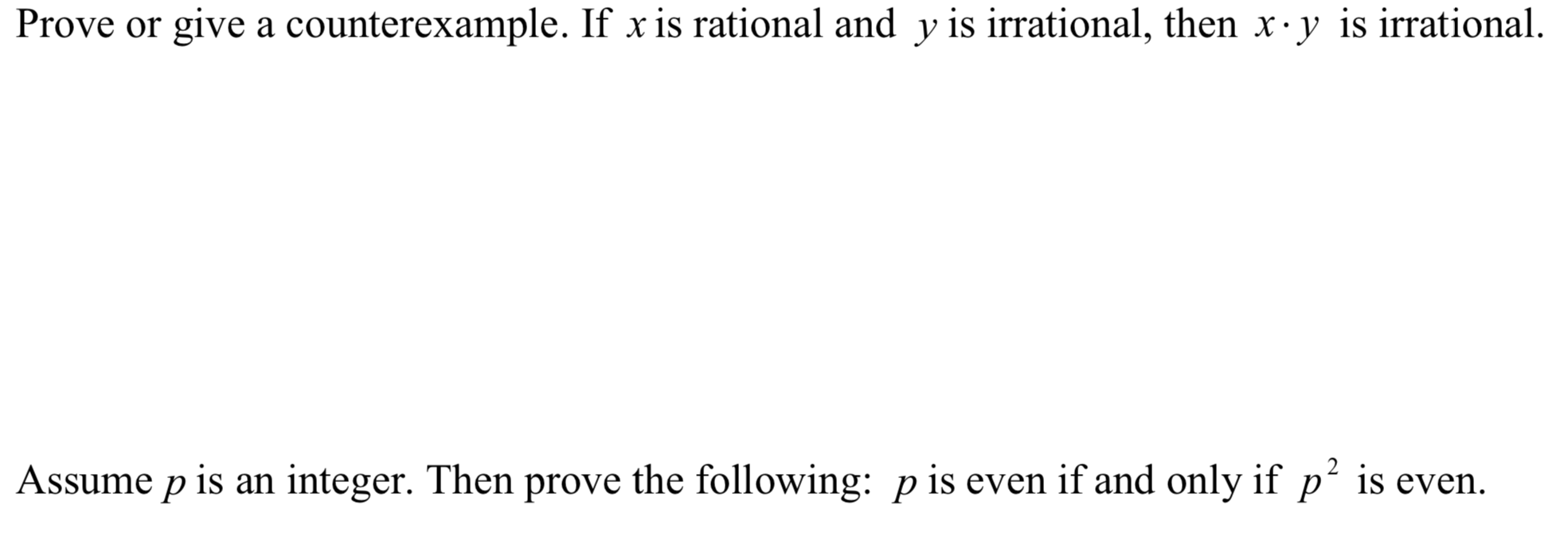 Solved Prove or give a counterexample. If x is rational and | Chegg.com