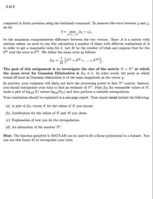 Solved MACM 316 Computing Assignment 2 1 of 2 Due Date: June | Chegg.com