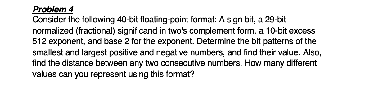 Solved Problem 4 Consider the following 40-bit | Chegg.com