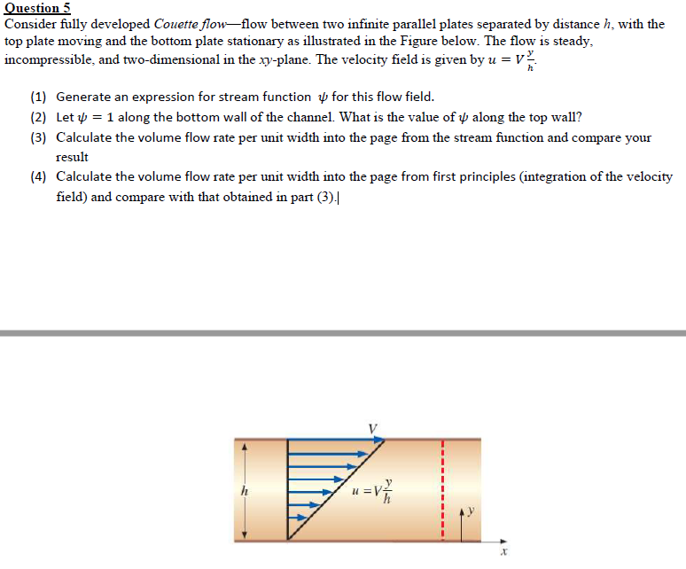 Solved Consider fully developed Couette flow-flow between | Chegg.com | Chegg.com