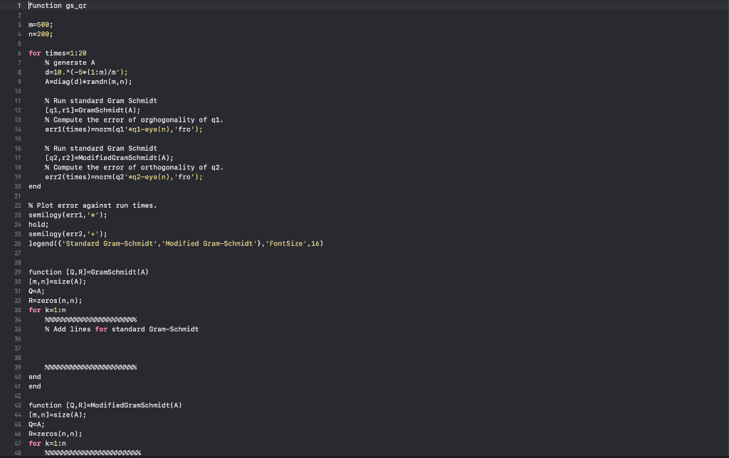 Solved 4 Implement And Compare The Gram Schmidt Procedure