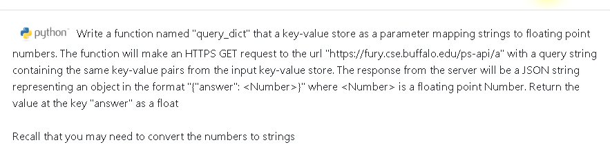 Solved python Write a function named "query_dict" that a | Chegg.com