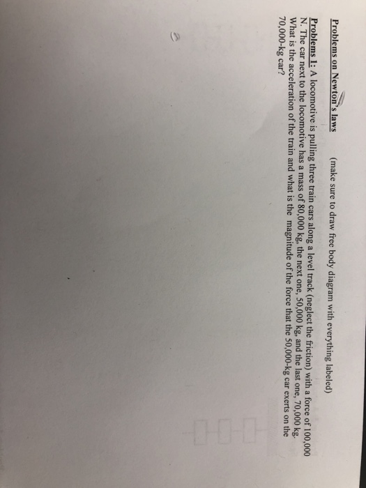 Solved Problems on Newton's laws (make sure to draw free | Chegg.com