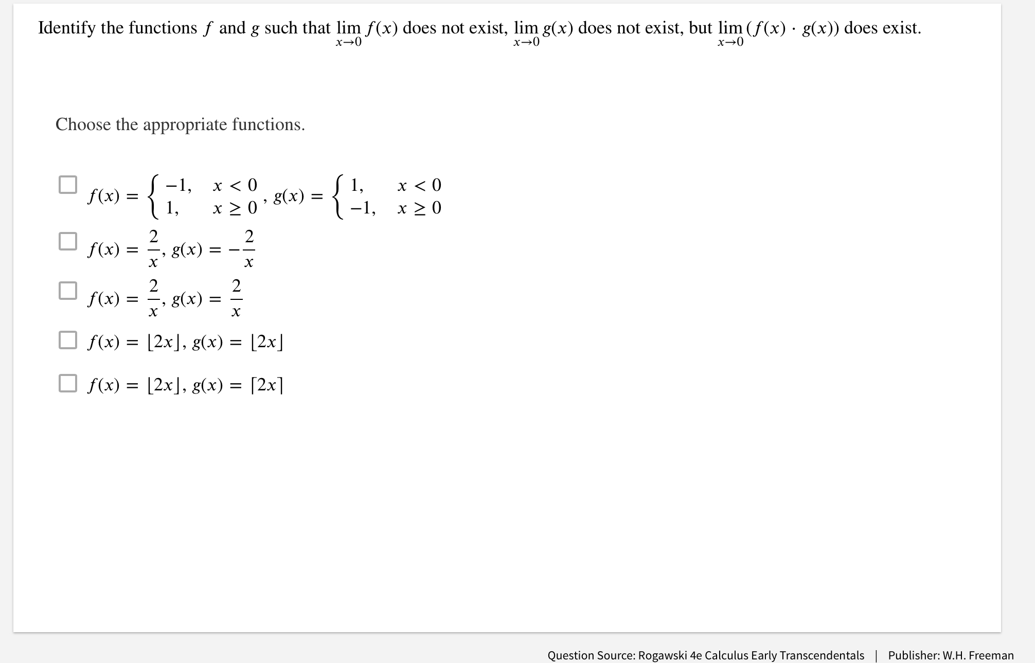 Solved Identify the functions f ﻿and g ﻿such that limx→0f(x) | Chegg.com
