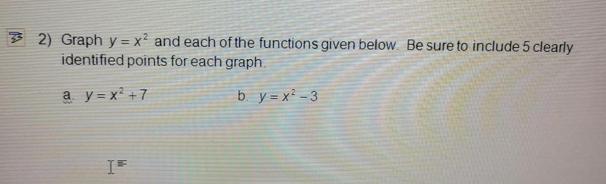 Solved 3 2) Graph y = x2 and each of the functions given | Chegg.com