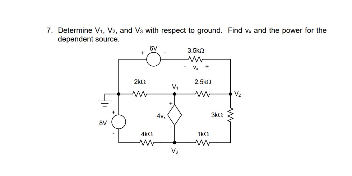 Determine V1,V2, and V3 with respect to ground. Find | Chegg.com