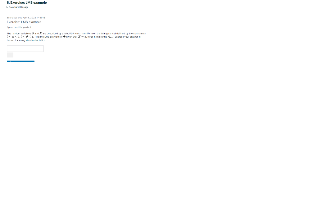 Solved 8. Exercise: LMS example a mark this page Exercises | Chegg.com