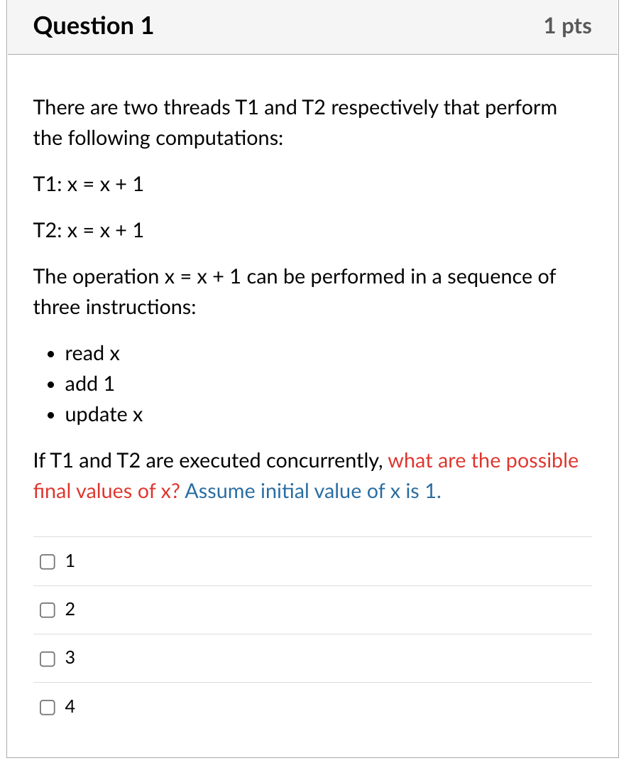 Solved There are two threads T1 and T2 respectively that | Chegg.com