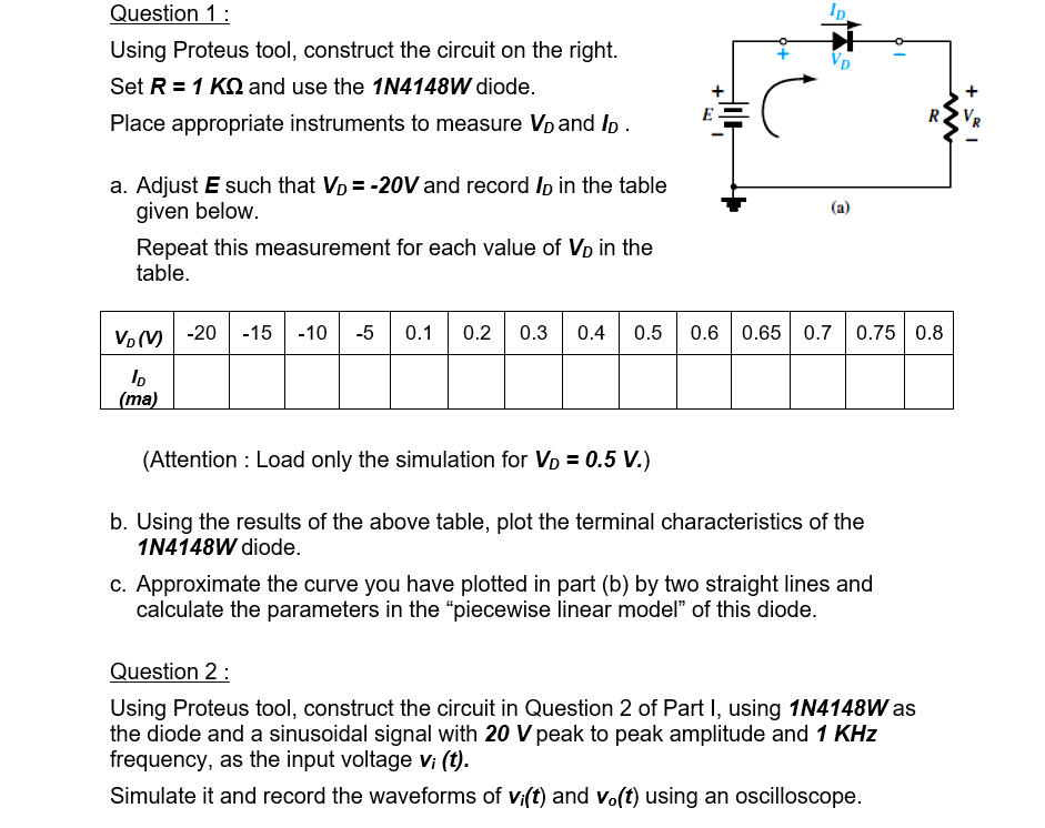 Solved ID Question 1 : Using Proteus tool, construct the | Chegg.com