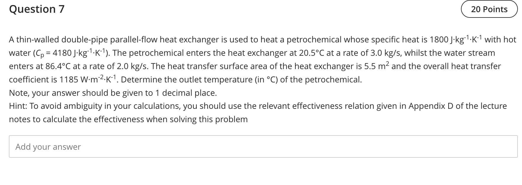 Solved A thin-walled double-pipe parallel-flow heat | Chegg.com