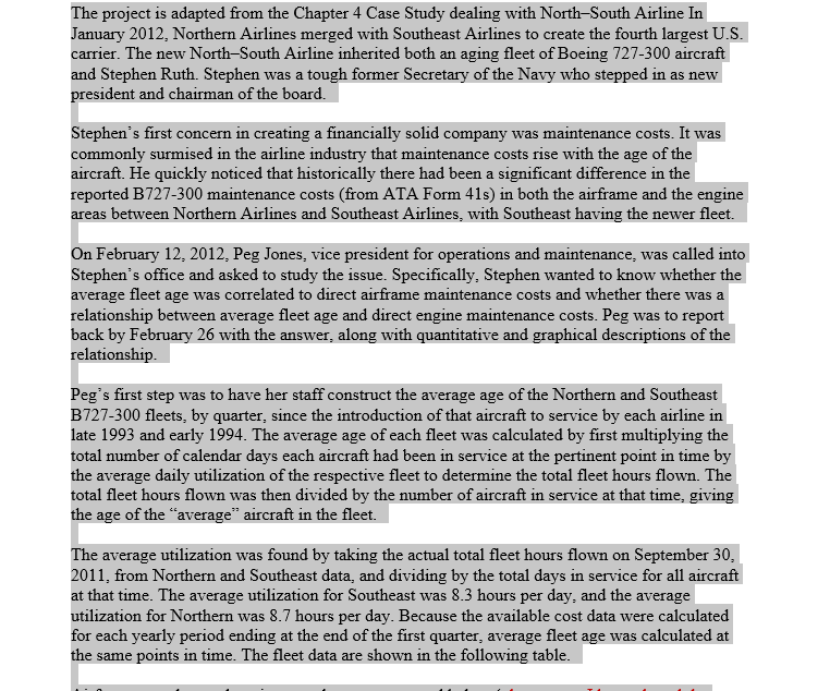 Solved The project is adapted from the Chapter 4 Case Study | Chegg.com