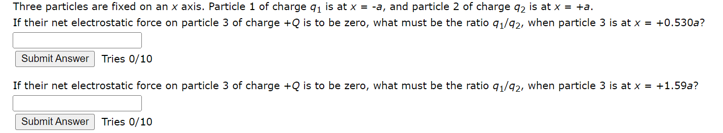 Solved Three particles are fixed on an x axis. Particle 1 of | Chegg.com