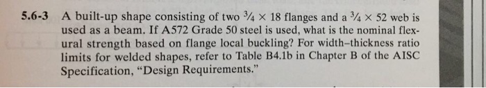 Solved 5.6-3 A built-up shape consisting of two 34 x 18 | Chegg.com