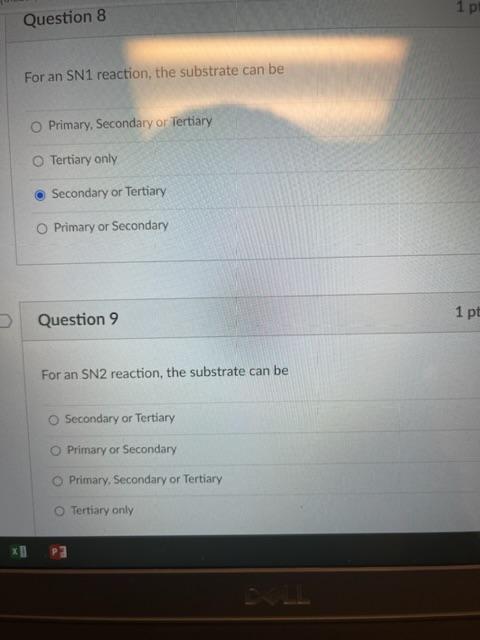 Solved For an SN1 reaction, the substrate can be Primary, | Chegg.com