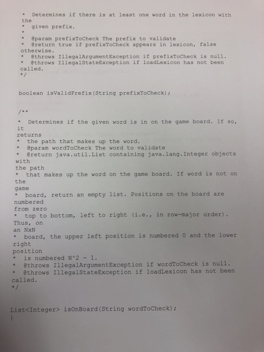 Solved Develop a class that implement the WordSearchGame | Chegg.com