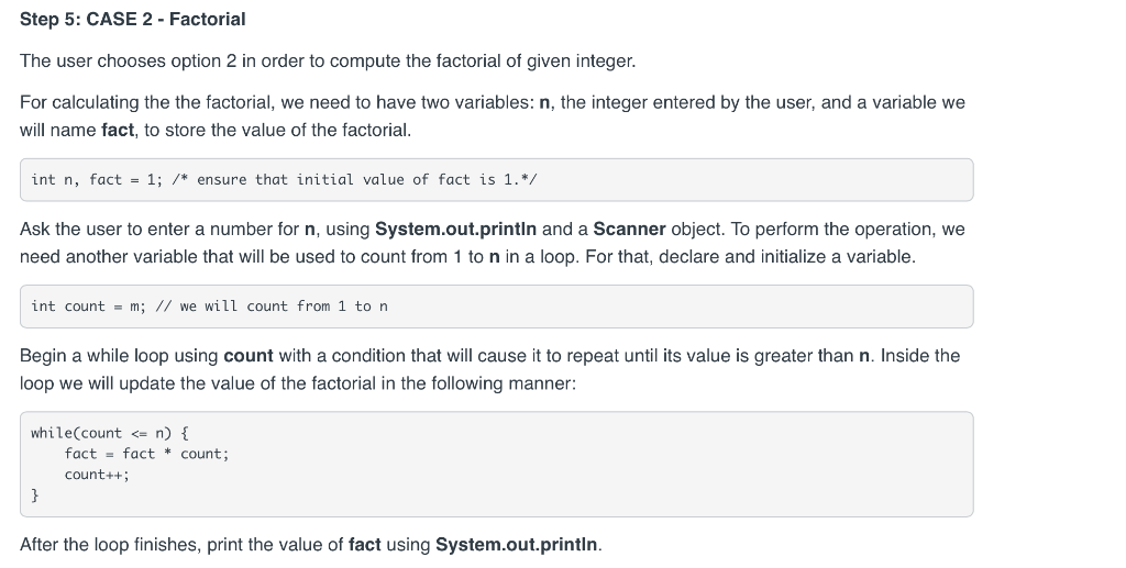 Solved Problem Description: Displaying menu options and | Chegg.com