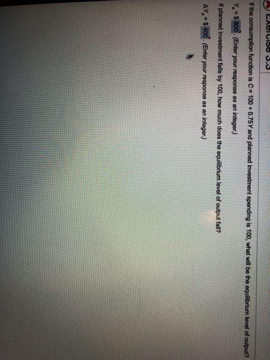Solved If the Y, $800. (Enter your response as an integer) | Chegg.com