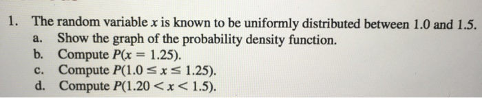 Solved The Random Variable X Is Known To Be Uniformly