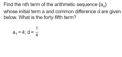 Solved Find the nth term of the arithmetic sequence | Chegg.com
