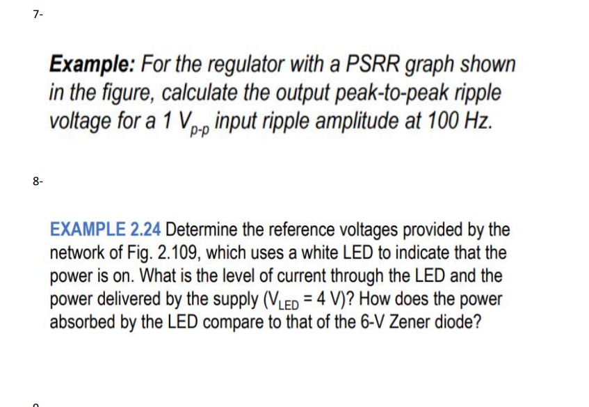 Solved 7- Example: For the regulator with a PSRR graph shown | Chegg.com