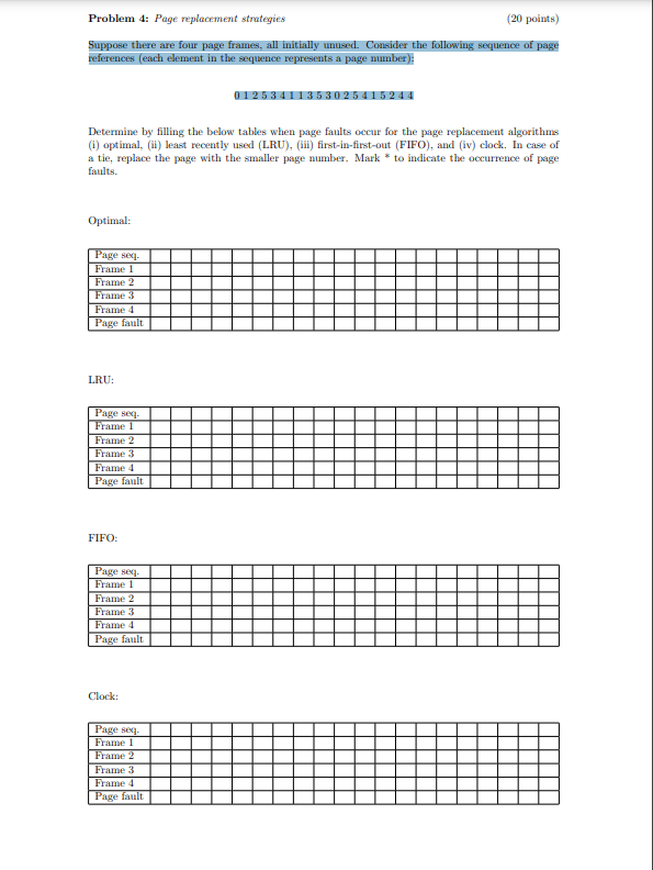 Solved suppose there are four page framesSuppose there are | Chegg.com