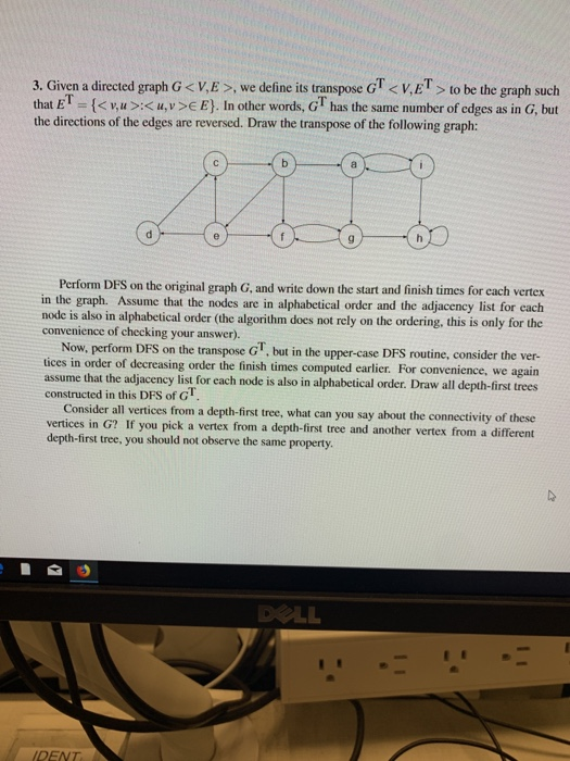 Solved 3. Given a directed graph G , we define its | Chegg.com