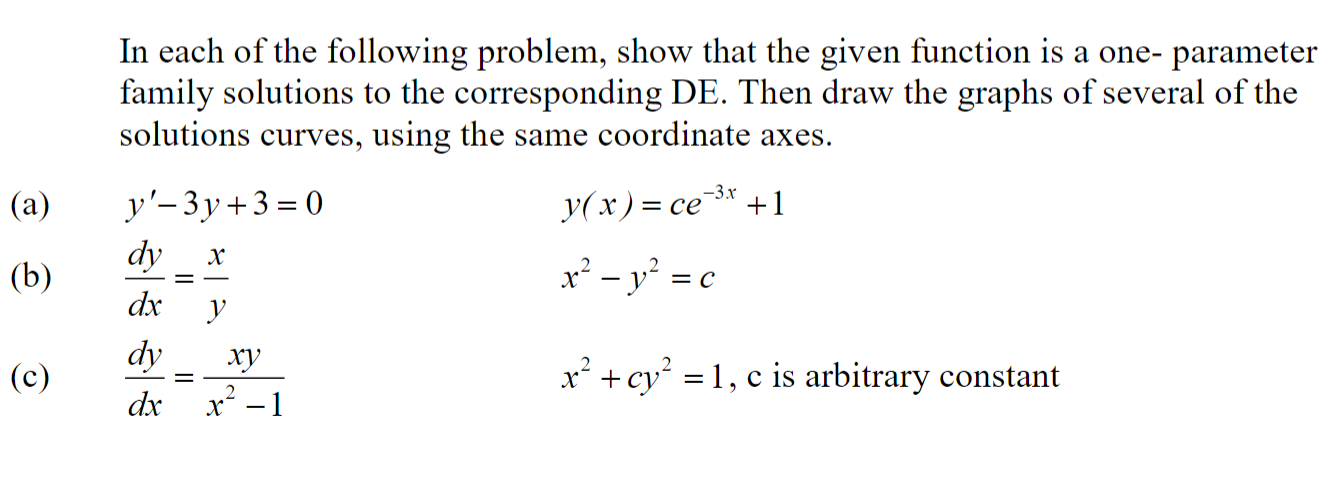 Solved In each of the following problem, show that the given | Chegg.com