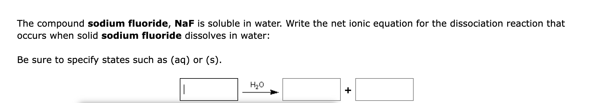 Solved The compound ammonium fluoride, NH4F is soluble in | Chegg.com