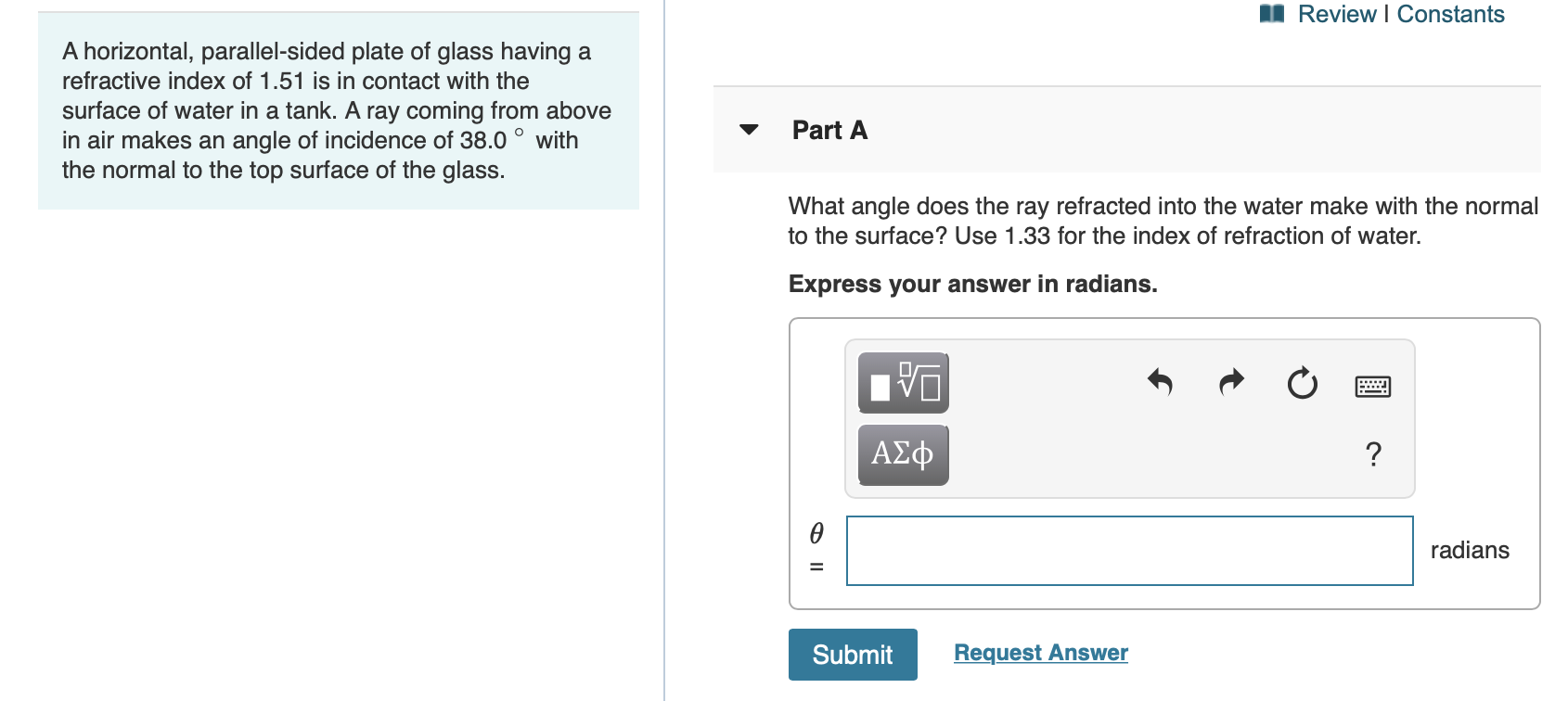 Solved Review | Constants A horizontal, parallel-sided plate | Chegg.com