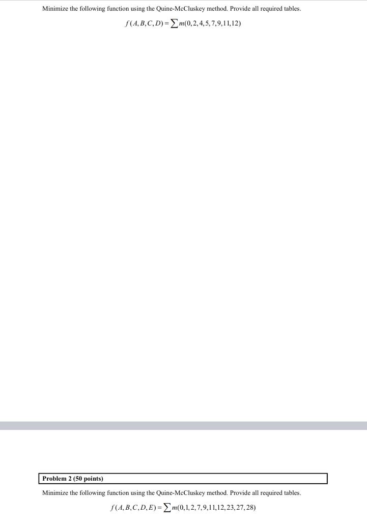 Solved Minimize the following function using the | Chegg.com