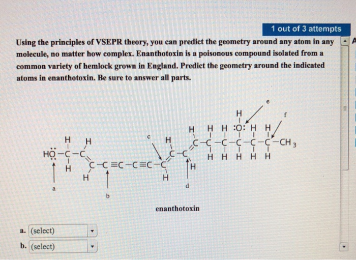 Solved 1 out of 3 attempts Using the principles of VSEPR | Chegg.com