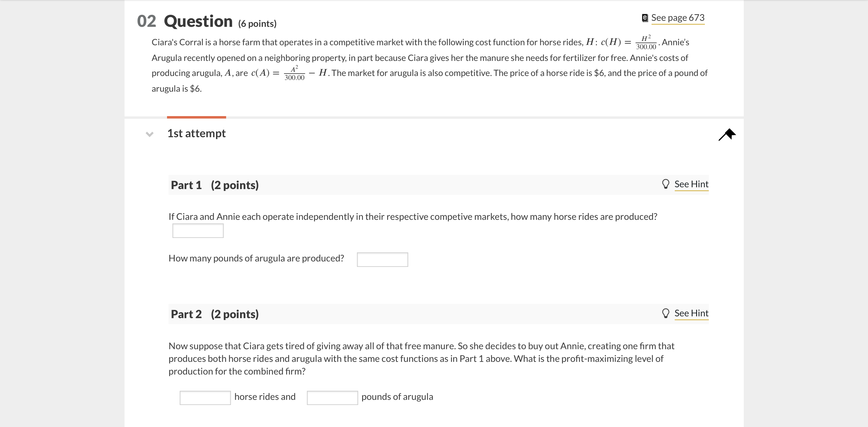 Solved 02 ﻿Question (6points)Ciara's Corral is a horse farm | Chegg.com