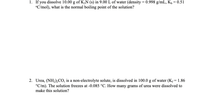 Solved you dissolve 10.00 ﻿g of K3N (s) ﻿in 9.00 ﻿L of water | Chegg.com