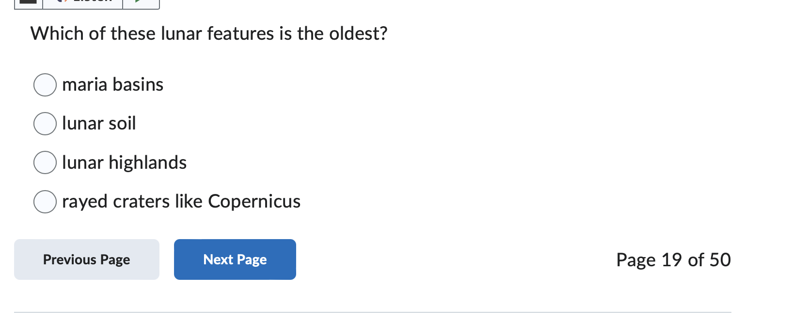 Solved Which of these lunar features is the oldest?maria | Chegg.com