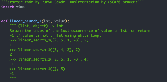 Solved 'starter code by Purva Gawde. Implementation by | Chegg.com