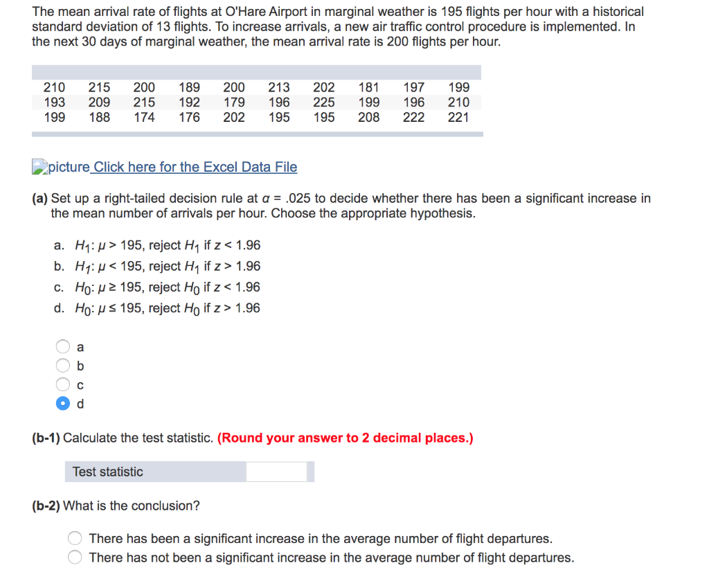 The mean arrival rate of flights at O'Hare Airport in | Chegg.com