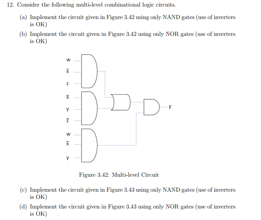 Solved 12. Consider the following multi-level combinational | Chegg.com