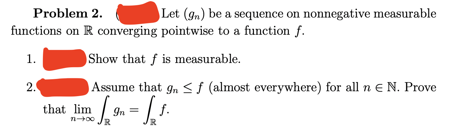 Solved Problem 2. Let (gn) be a sequence on nonnegative | Chegg.com