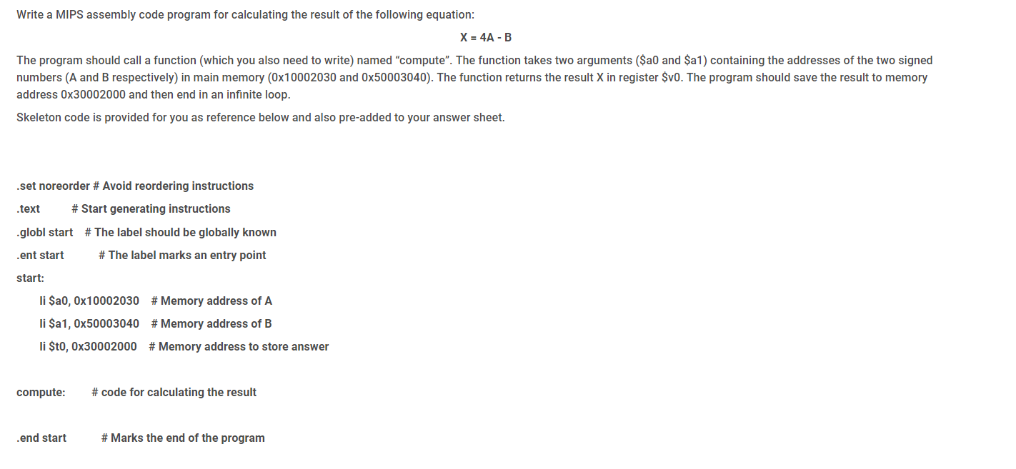 Solved Write A Mips Assembly Code Program For Calculating 6284