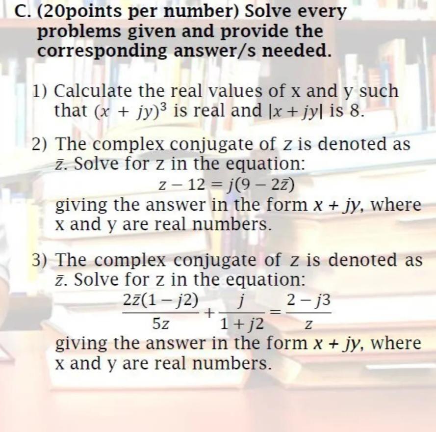Solved C. (20points per number) Solve every problems given | Chegg.com