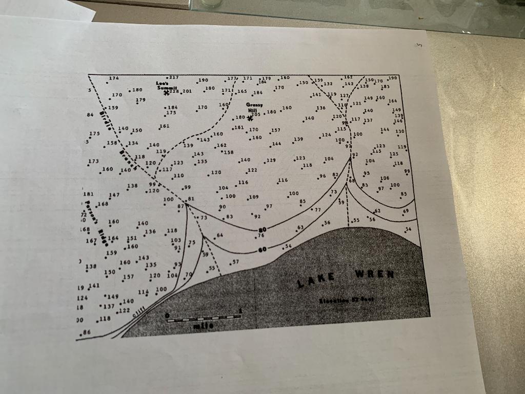 Solved 5. 2. On the 'Lake Wren' map, interpolate elevations | Chegg.com