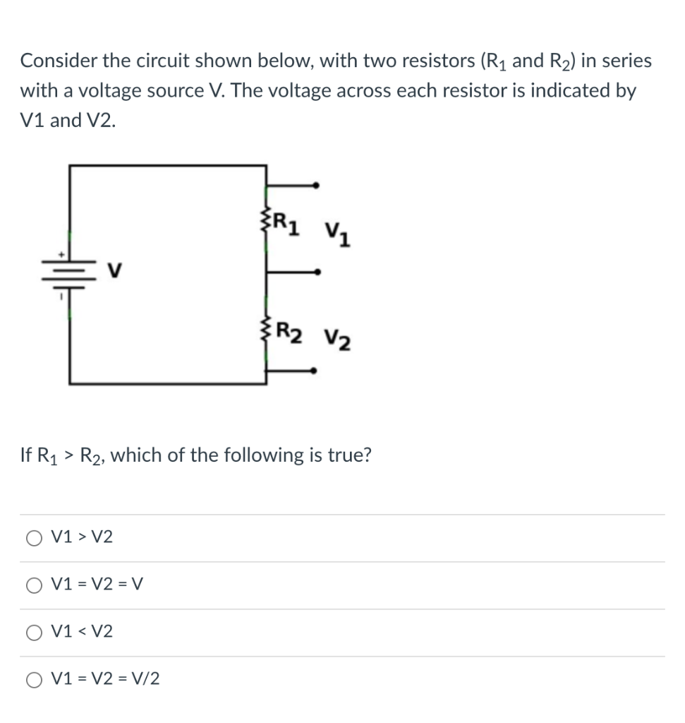 Solved Consider the circuit shown below, with two resistors | Chegg.com