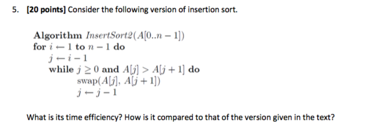 Solved 5. [20 points] Consider the following version of | Chegg.com