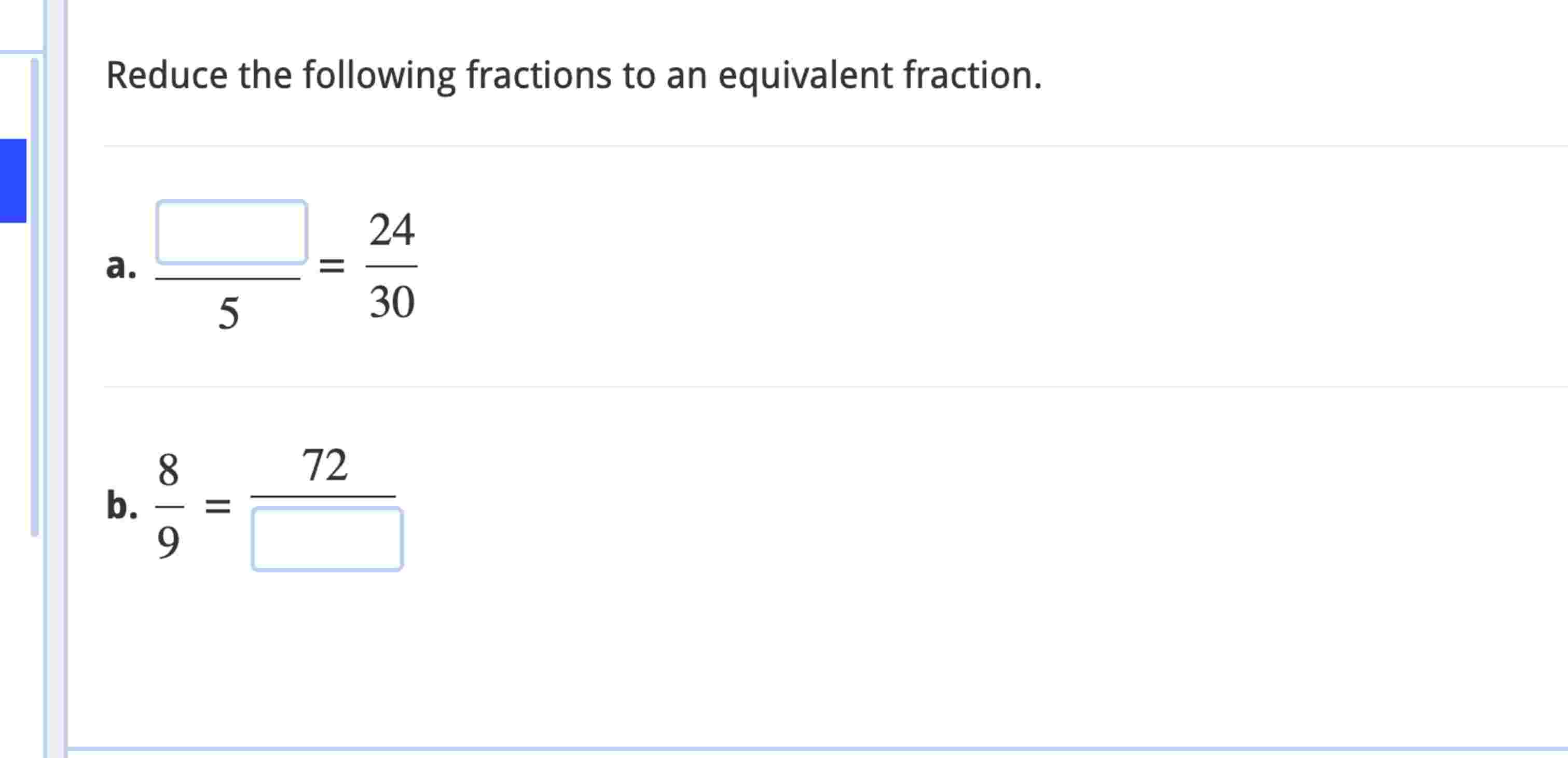 Solved code class="asciimath">Reduce the following fractions | Chegg.com