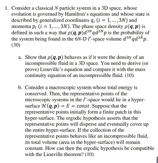 Solved 1. Consider a classical N particle system in a 3D | Chegg.com