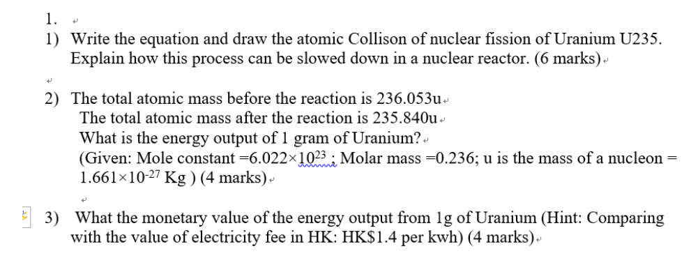 Solved 1. 1) Write the equation and draw the atomic Collison | Chegg.com