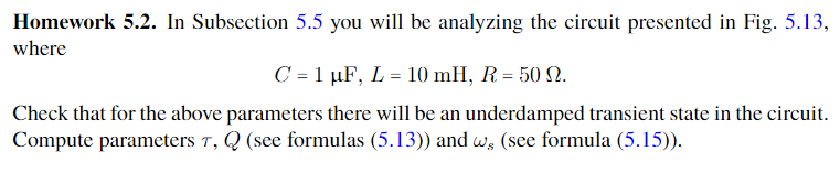 Solved Homework 5.2. In Subsection 5.5 you will be analyzing | Chegg.com