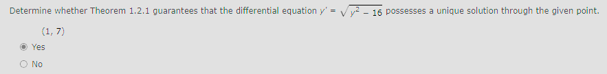 Determine whether Theorem 1.2.1 ﻿guarantees that the | Chegg.com