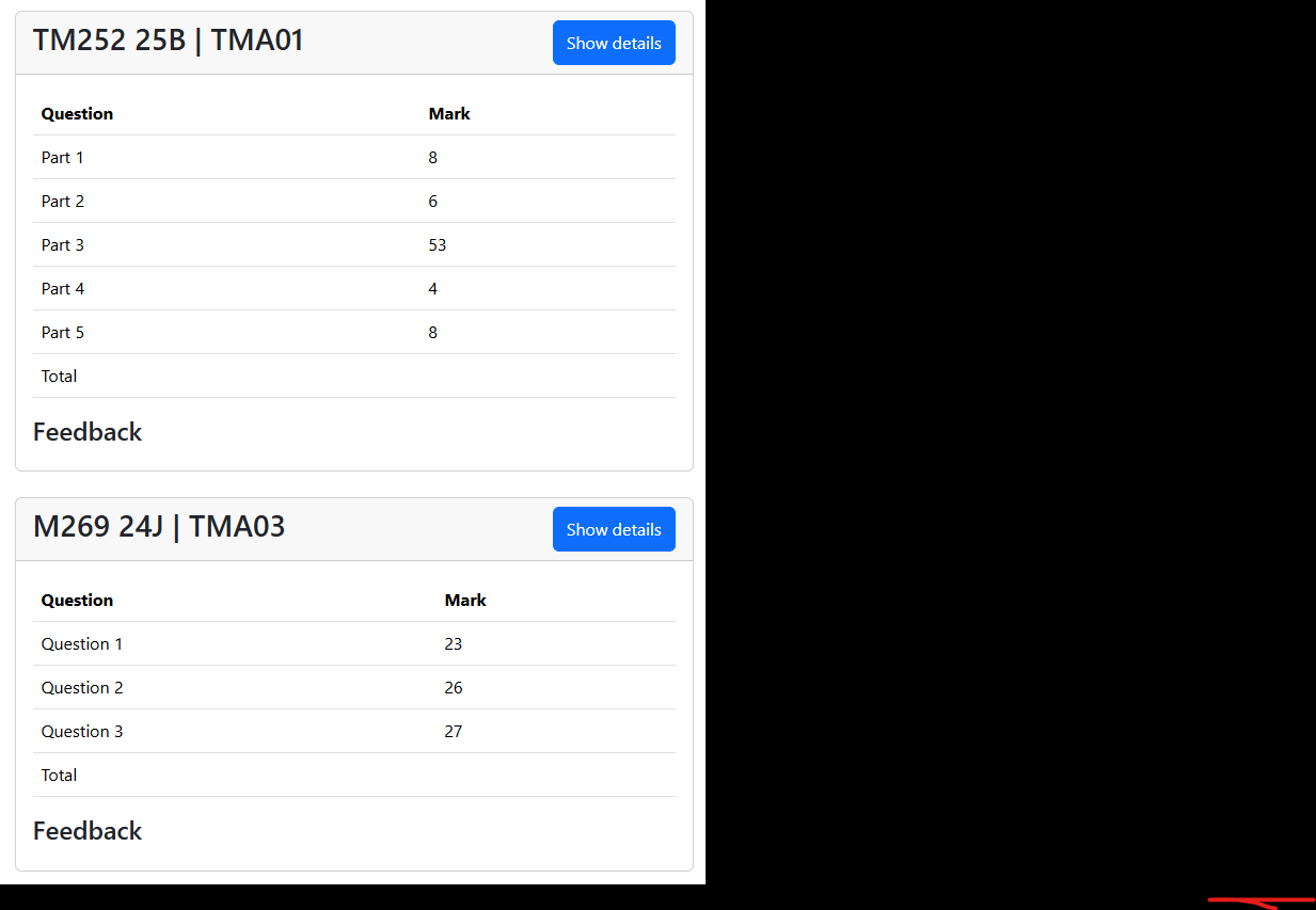 Here is the code: TM252 25B | ﻿TMA01 ﻿Show details | Chegg.com