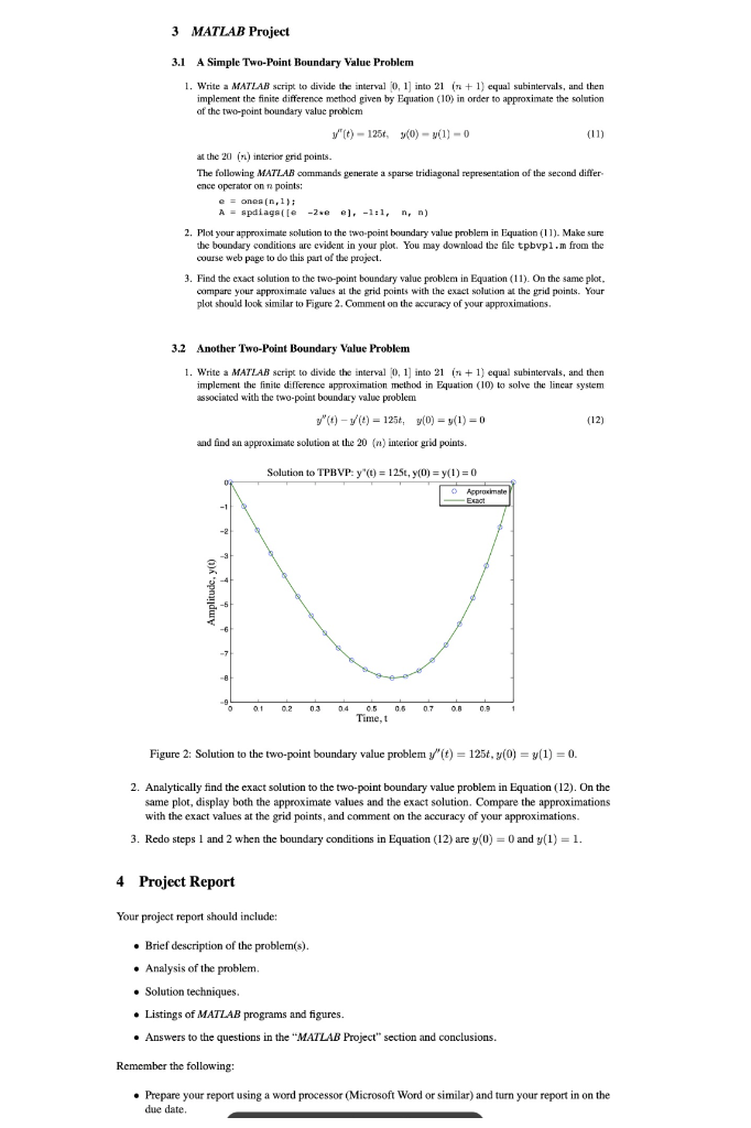 3 Matlab Project 31 A Simple Two Point Boundary 